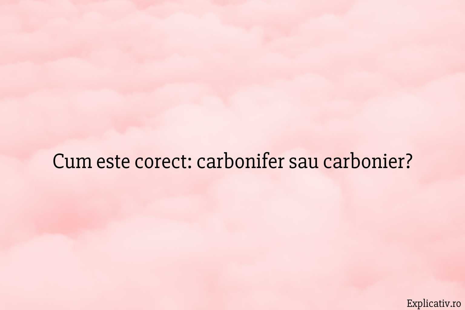 Cum este corect: carbonifer sau carbonier? ️ Explicativ