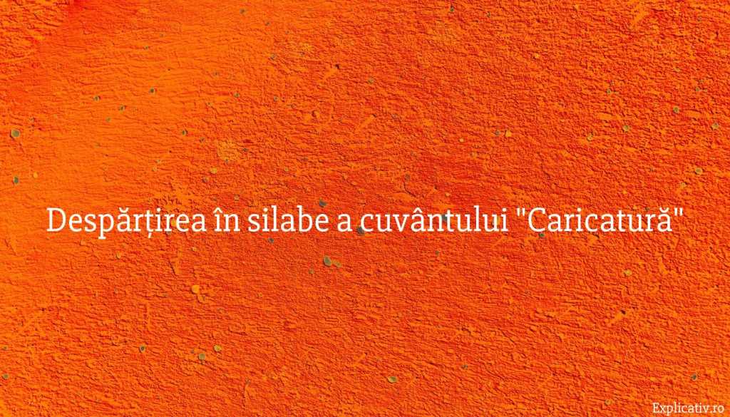 Despărțirea în silabe a cuvântului "Caricatură" ️ Explicativ