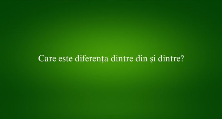 Care este diferența dintre din și dintre? ️ Explicativ