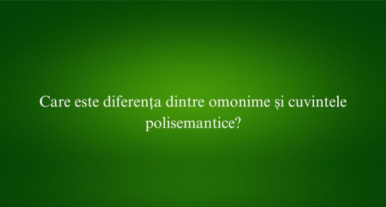 Care este diferența dintre omonime și cuvinte polisemantice? ️ Explicativ