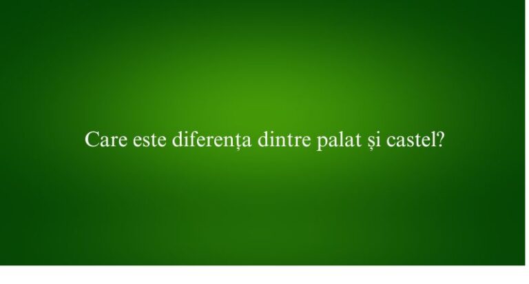 Care este diferența dintre palat și castel? ️ Explicativ